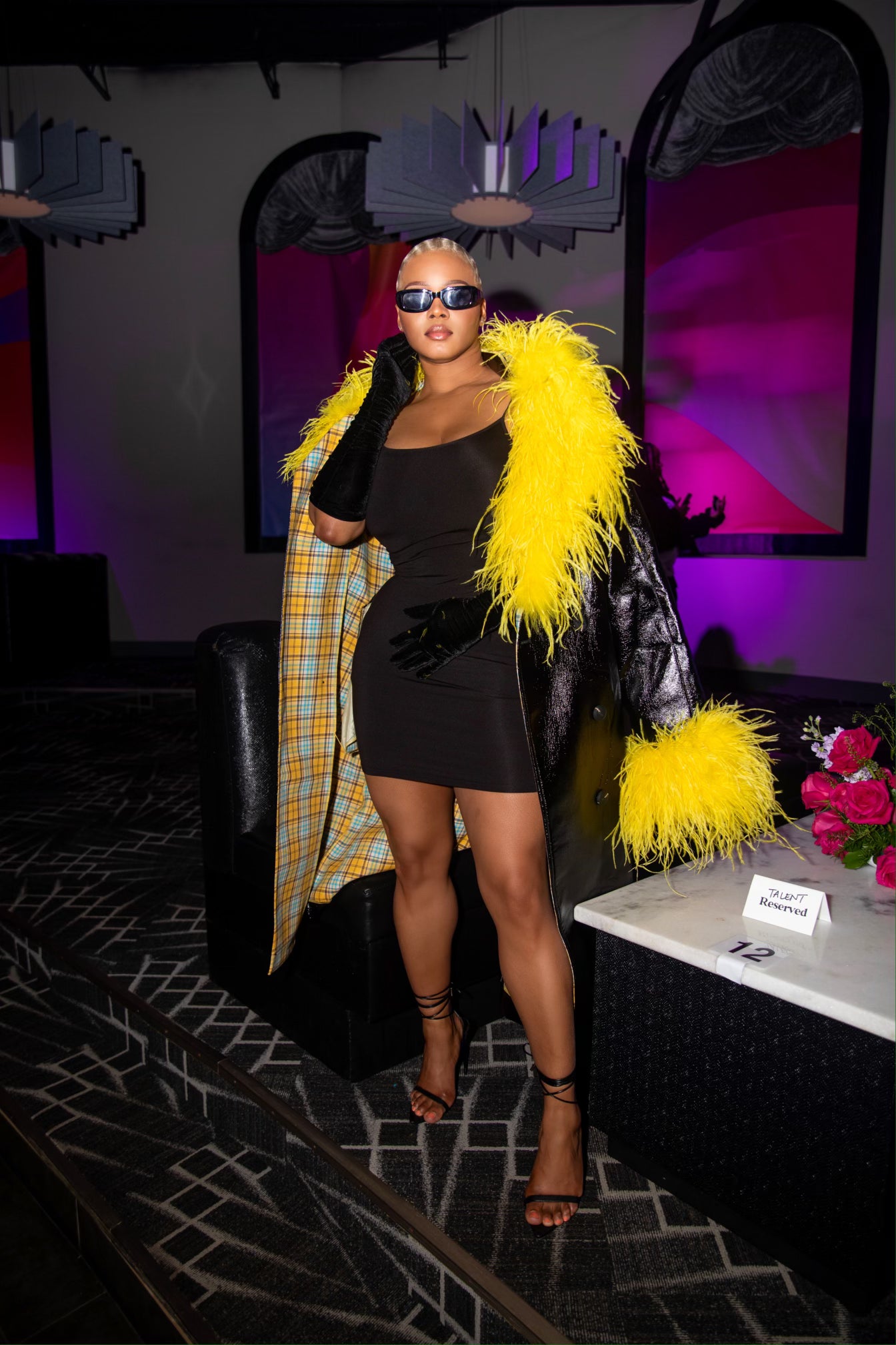 Mason Beretta Black Faux Leather and Yellow Plume Jacket – Fashion Bomb ...